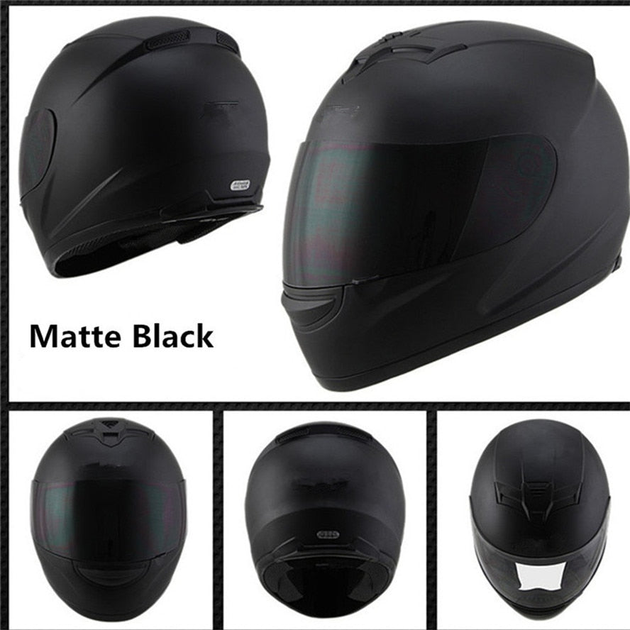 Full Face Motorcycle Helmet Matte Black or Gloss Black S M L XL XXL Da ...